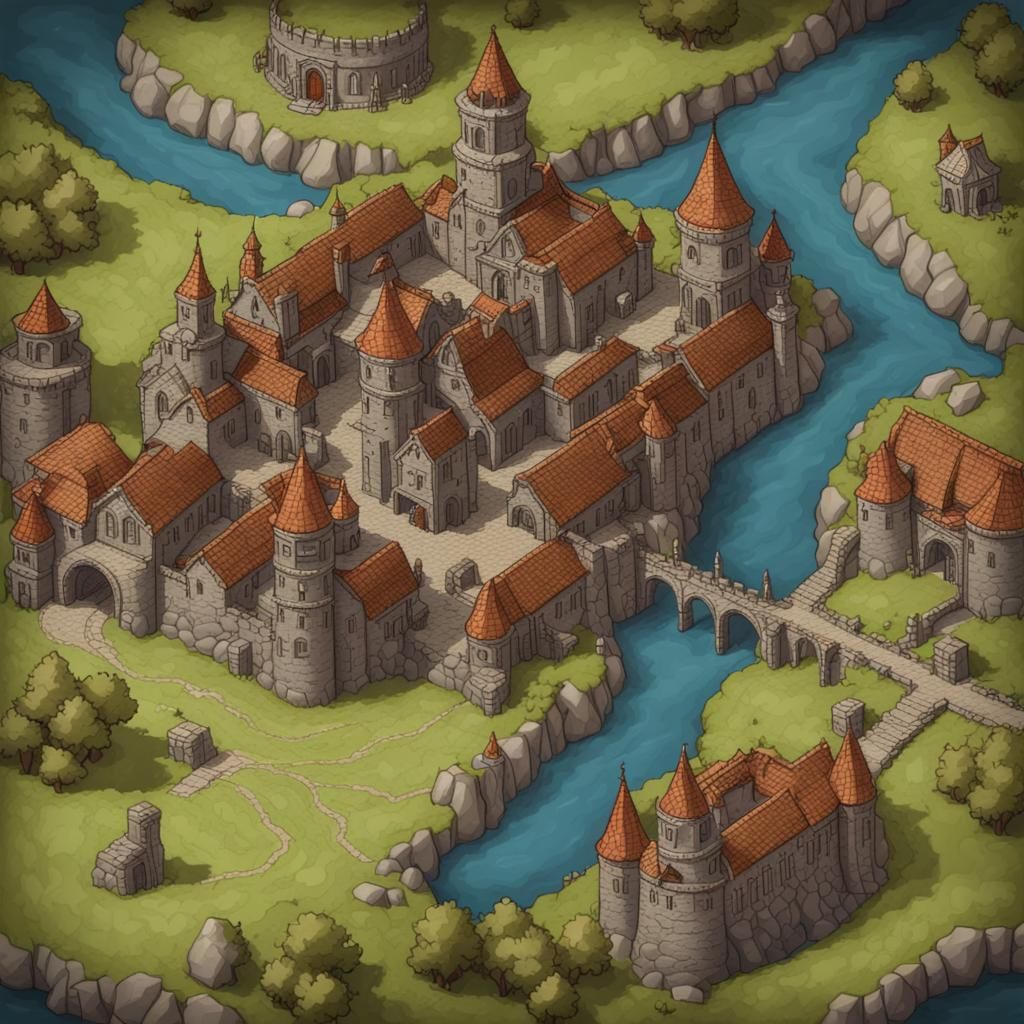 Isometric Castle Map - AI Generated Artwork - NightCafe Creator