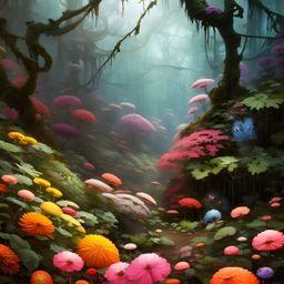 Feywild landscape - flower path - AI Generated Artwork - NightCafe Creator