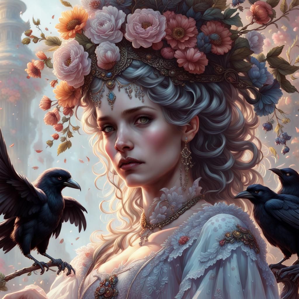 VINTAGE CROW QUEEN 5 - AI Generated Artwork - NightCafe Creator