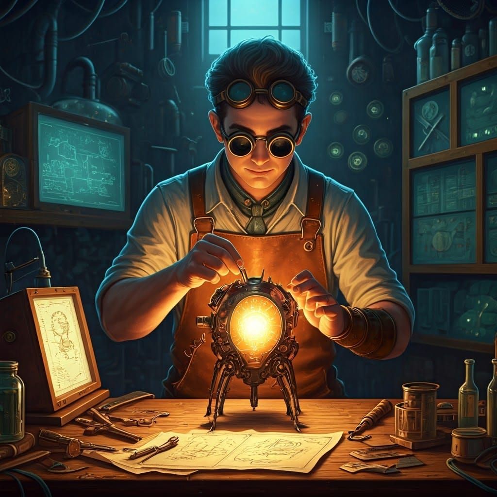 Inventor - Aetherpunk Inventor Crafts Magical Drone in Whims...