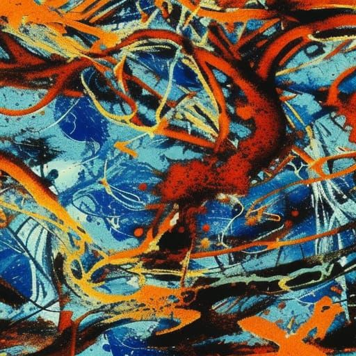 Jackson Pollock in Blue - AI Generated Artwork - NightCafe Creator