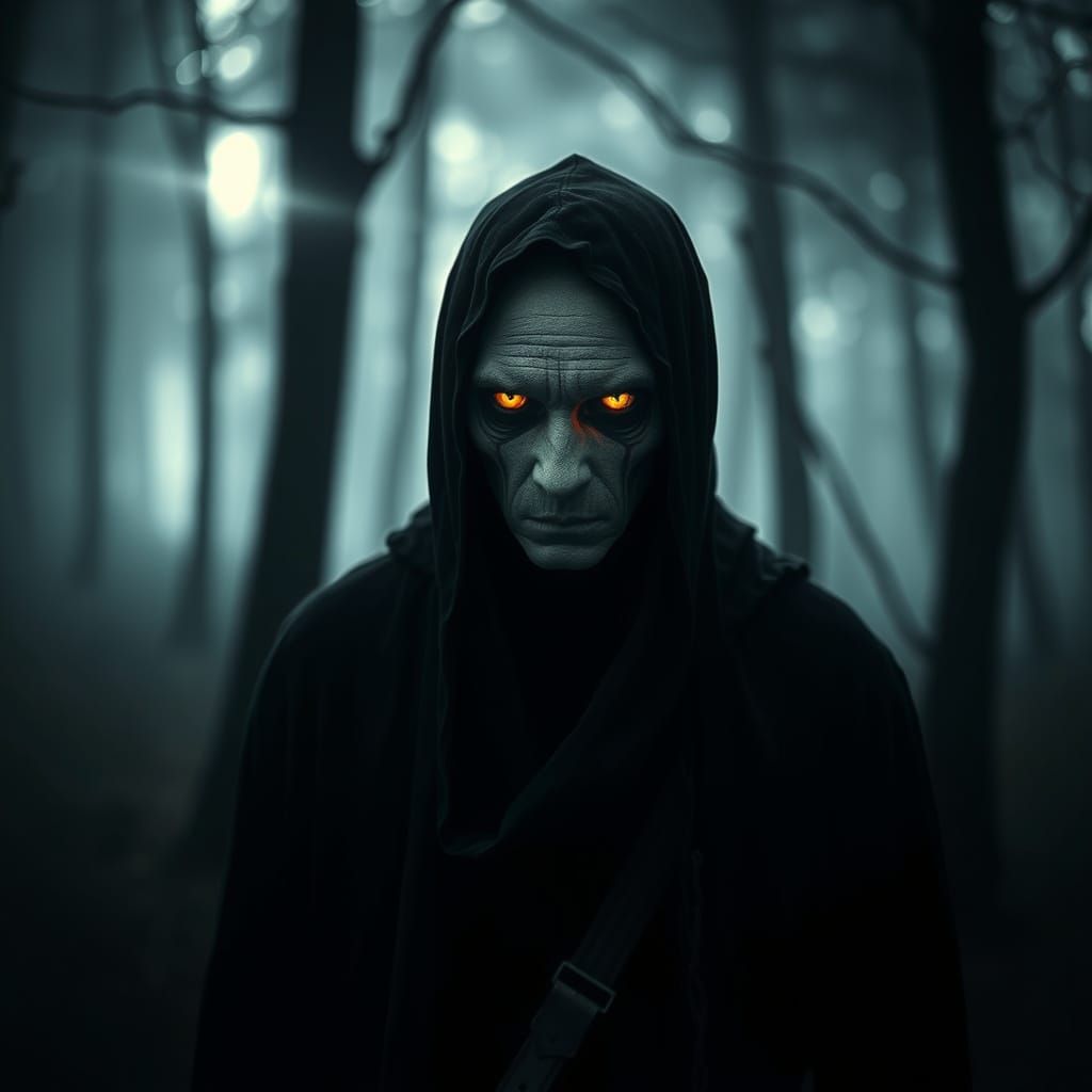 demon - Ethereal Striga Figure in Misty Forest