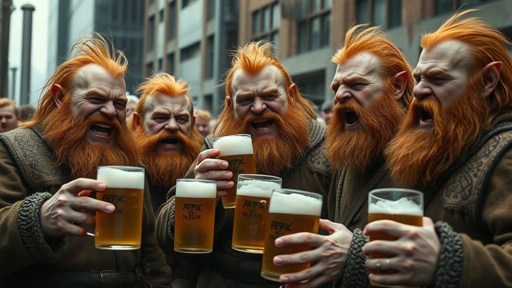 Friendly Orcs Drinking - Gritty Urban Orcs Celebrate in Celt...