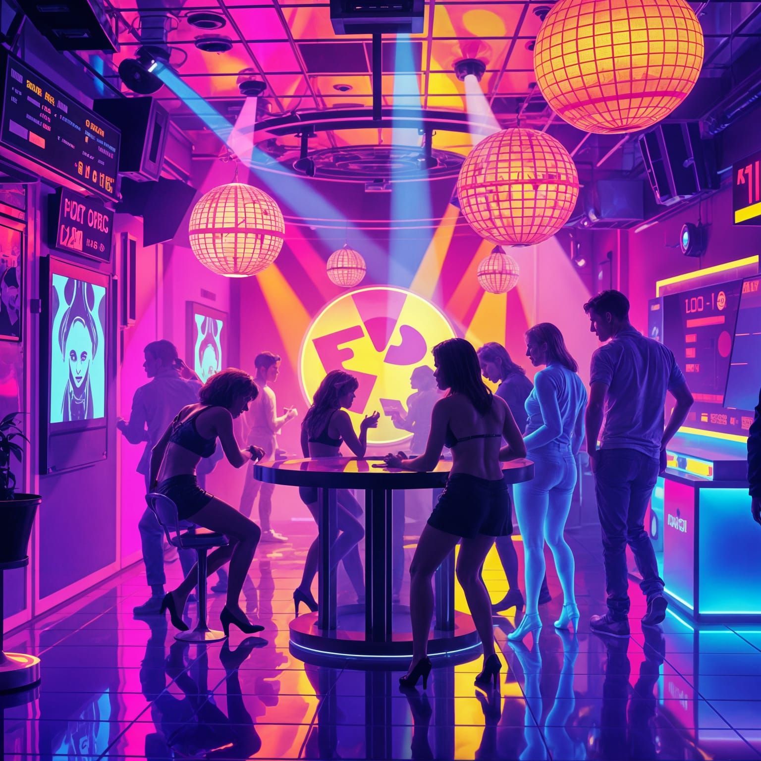 Vibrant Disco Pop Art in Colorful 8K LightWave Sty... - AI Art