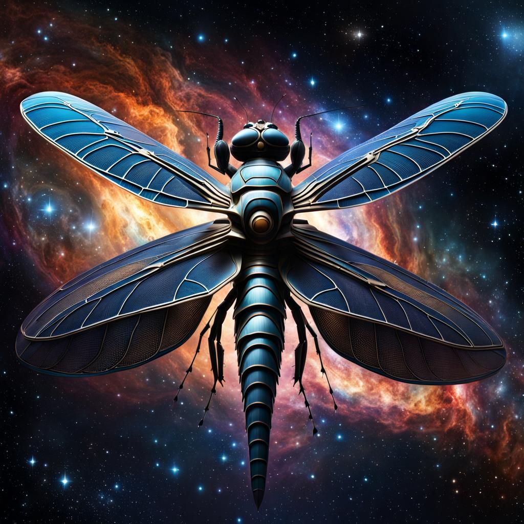 The dragonfly in space - AI Generated Artwork - NightCafe Creator
