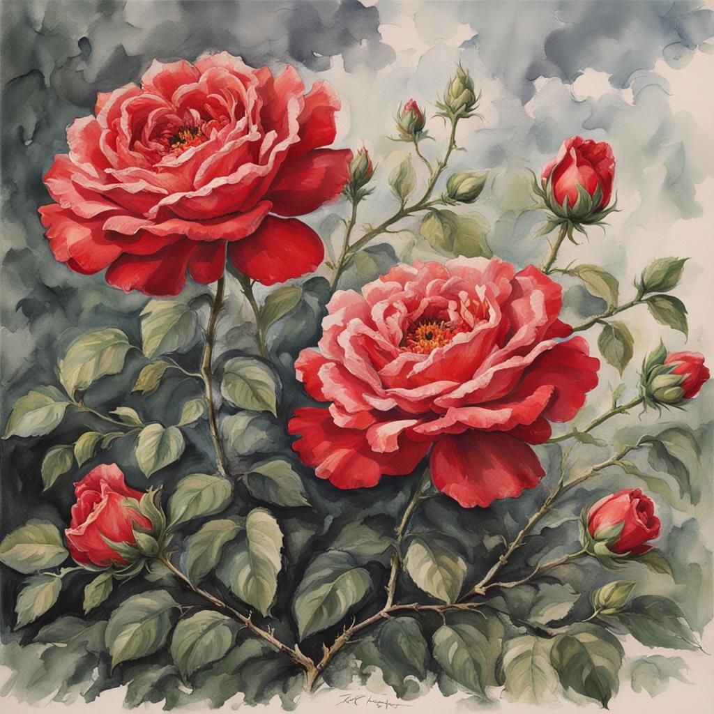 Rozes zieds - AI Generated Artwork - NightCafe Creator