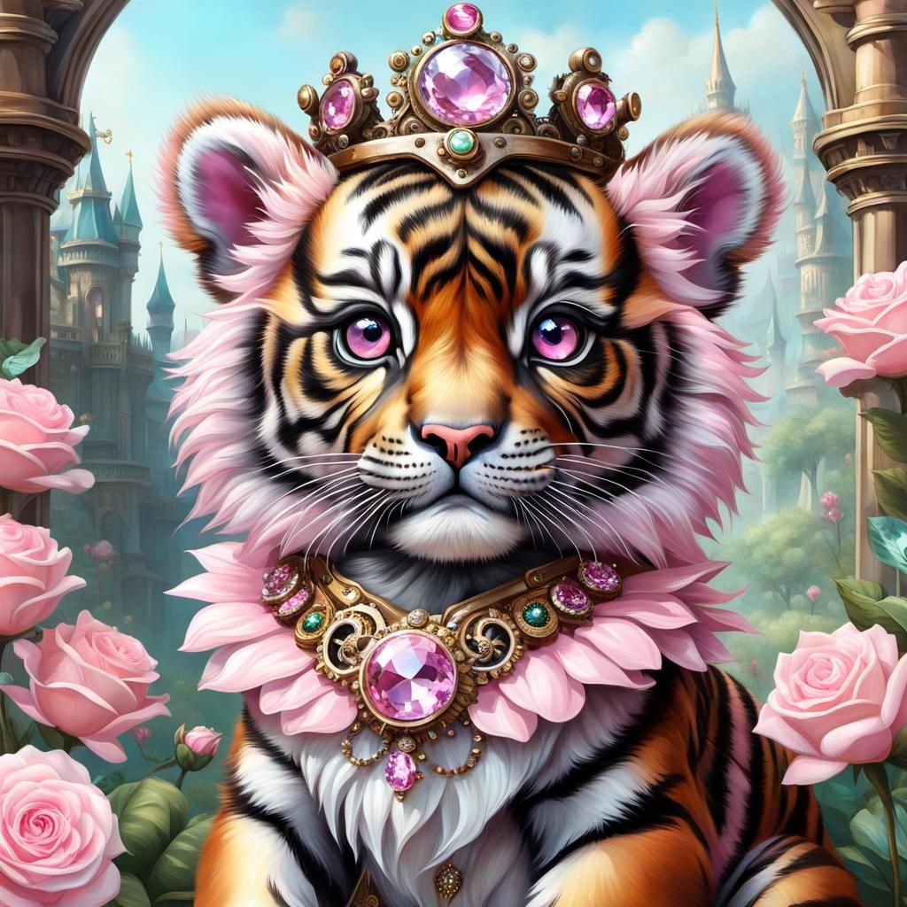 Sumatran Tiger Princess in Castle Garden 2 - AI Generated Artwork ...