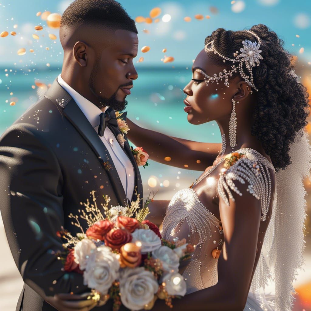 Bride and Groom on their wedding day - AI Generated Artwork - NightCafe ...