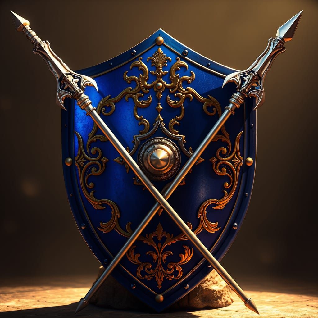 Daily challenge shields - Regal Metal Shield with Golden Fil...