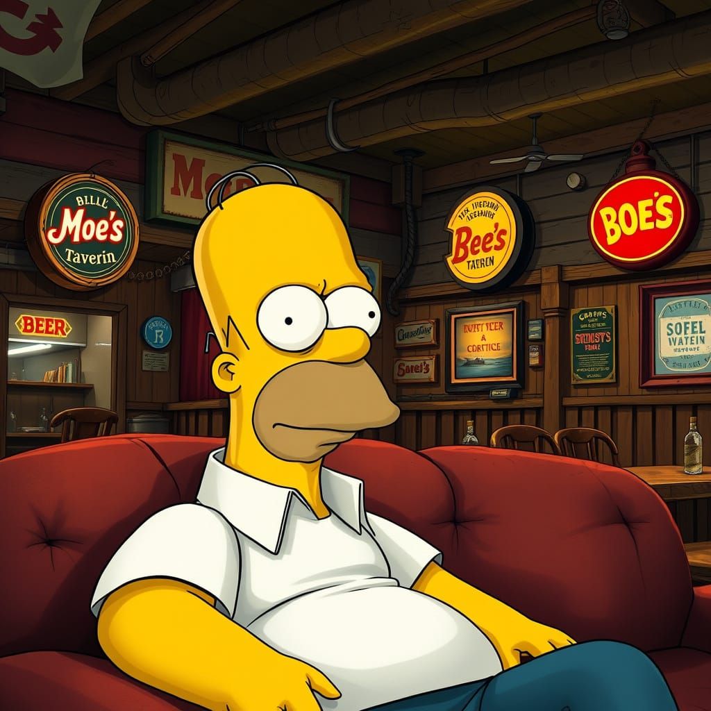 Homer Simpson with no eyes - Surreal Homer Simpson Lost in M...