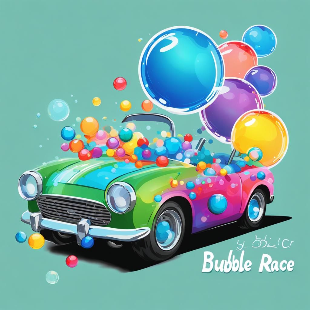 "Bubble Race Car" - AI Generated Artwork - NightCafe Creator