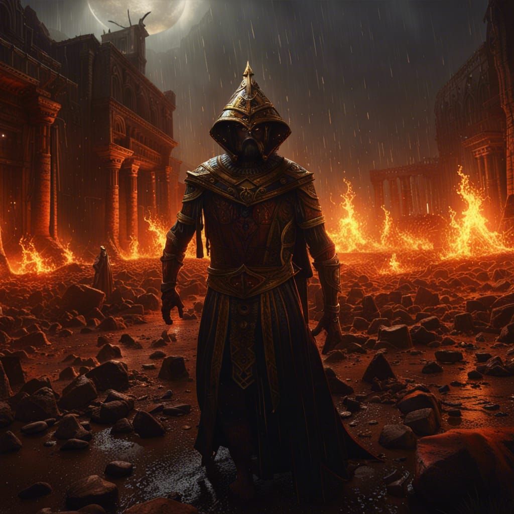 plague of egypt rain of fire and hail - AI Generated Artwork ...