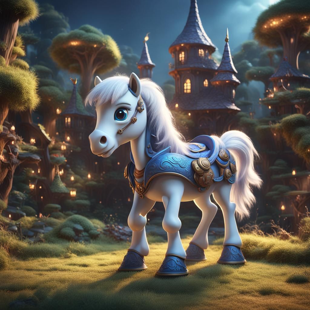 A 3d rendered fluffy and funny pony - AI Generated Artwork - NightCafe ...