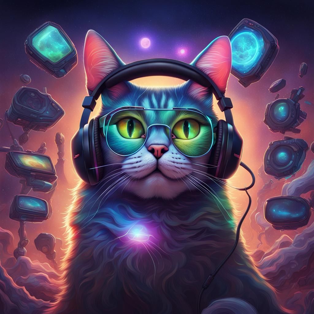 Gato informático - AI Generated Artwork - NightCafe Creator