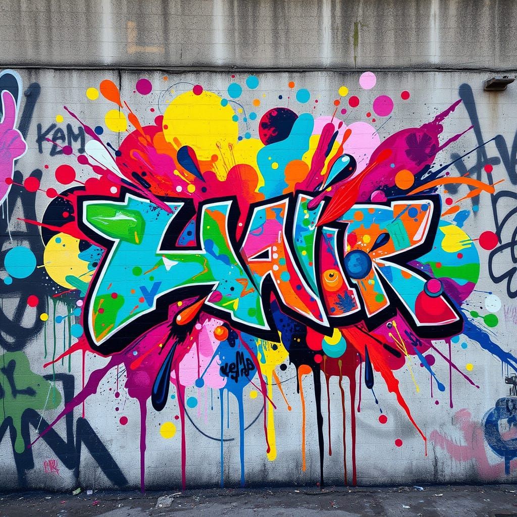 Vibrant Polychromatic Graffiti Explosion on Urban ... - AI Art