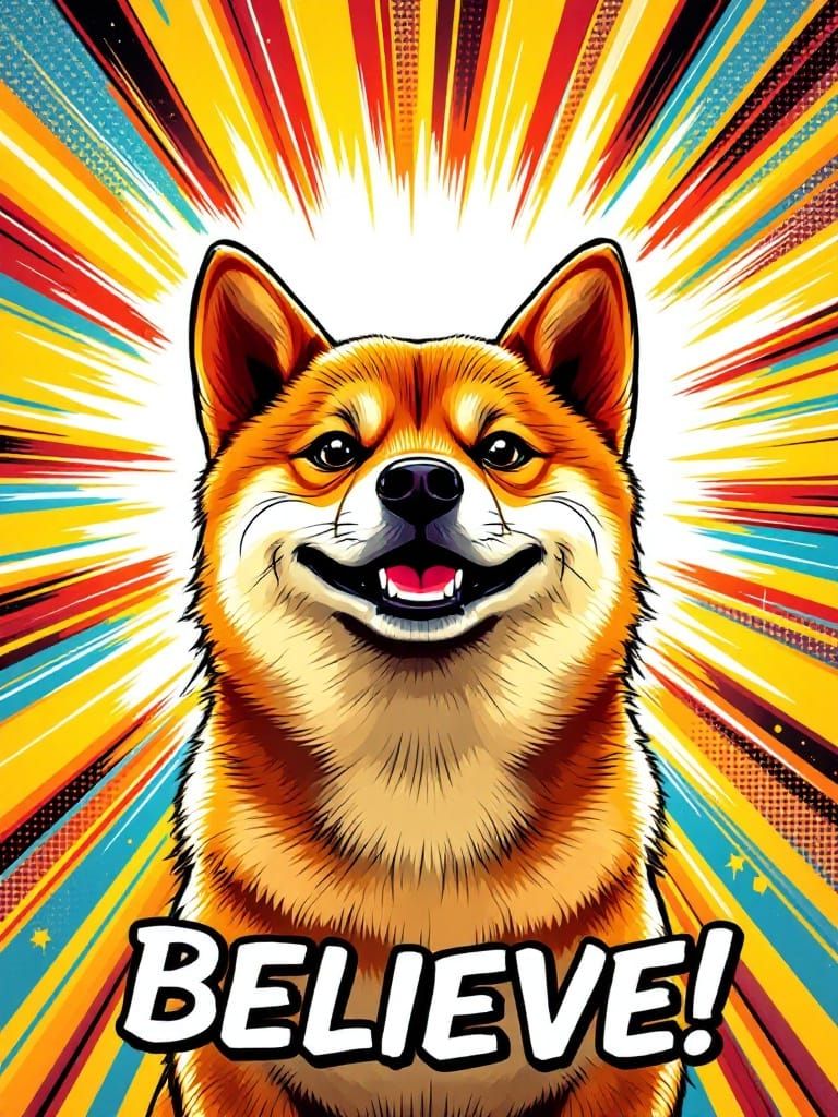 Shiba pop art - Confident Shiba Inu Radiates Hope in Vibrant...