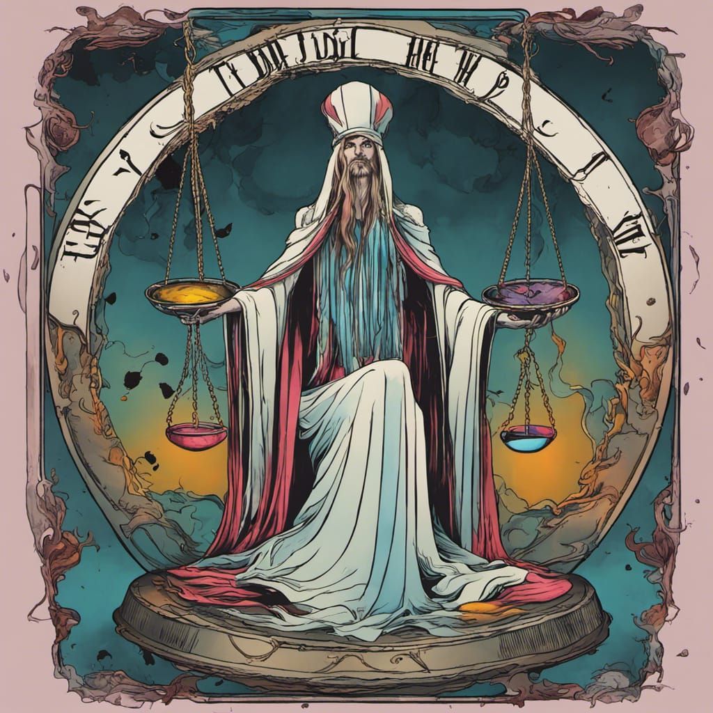 Tarot card "The Judge" - AI Generated Artwork - NightCafe Creator
