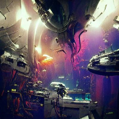 Alien aquarium space ship control room artstation hd engine - AI ...