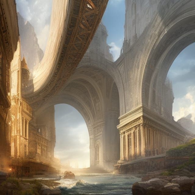 Gigantic Circular Portal - AI Generated Artwork - NightCafe Creator