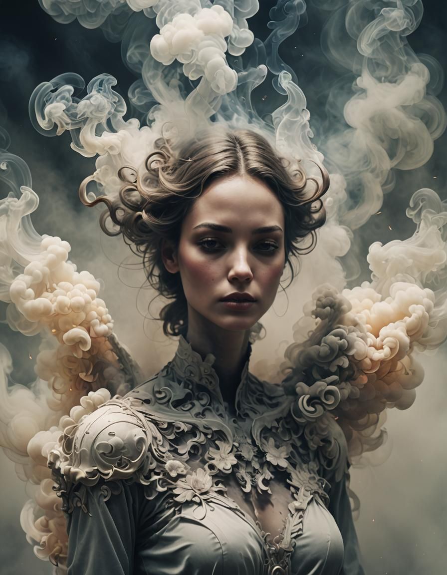 Smoke Angel - AI Generated Artwork - NightCafe Creator