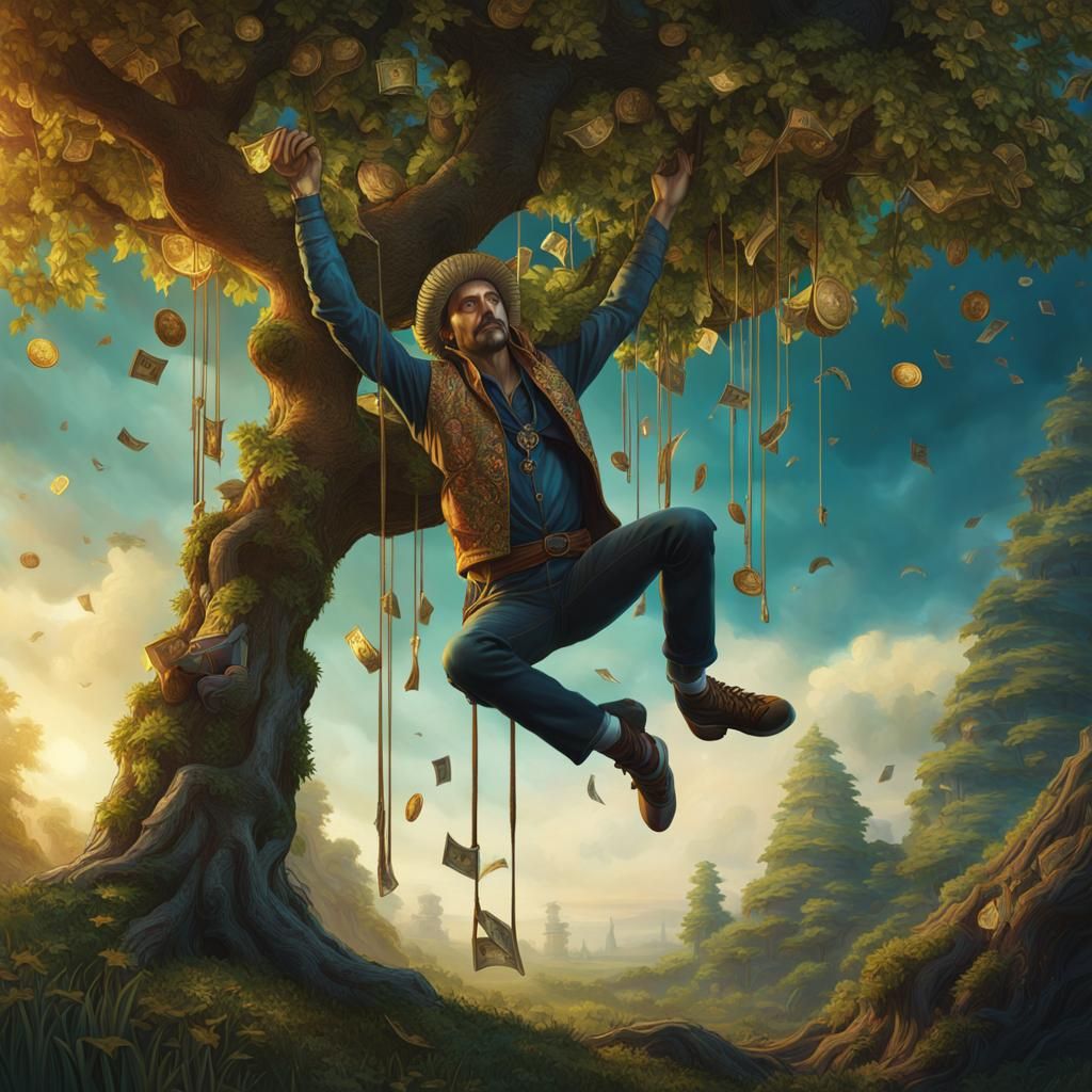 New contemporary Tarot card of "The Fool" , picturing a man hanging ...