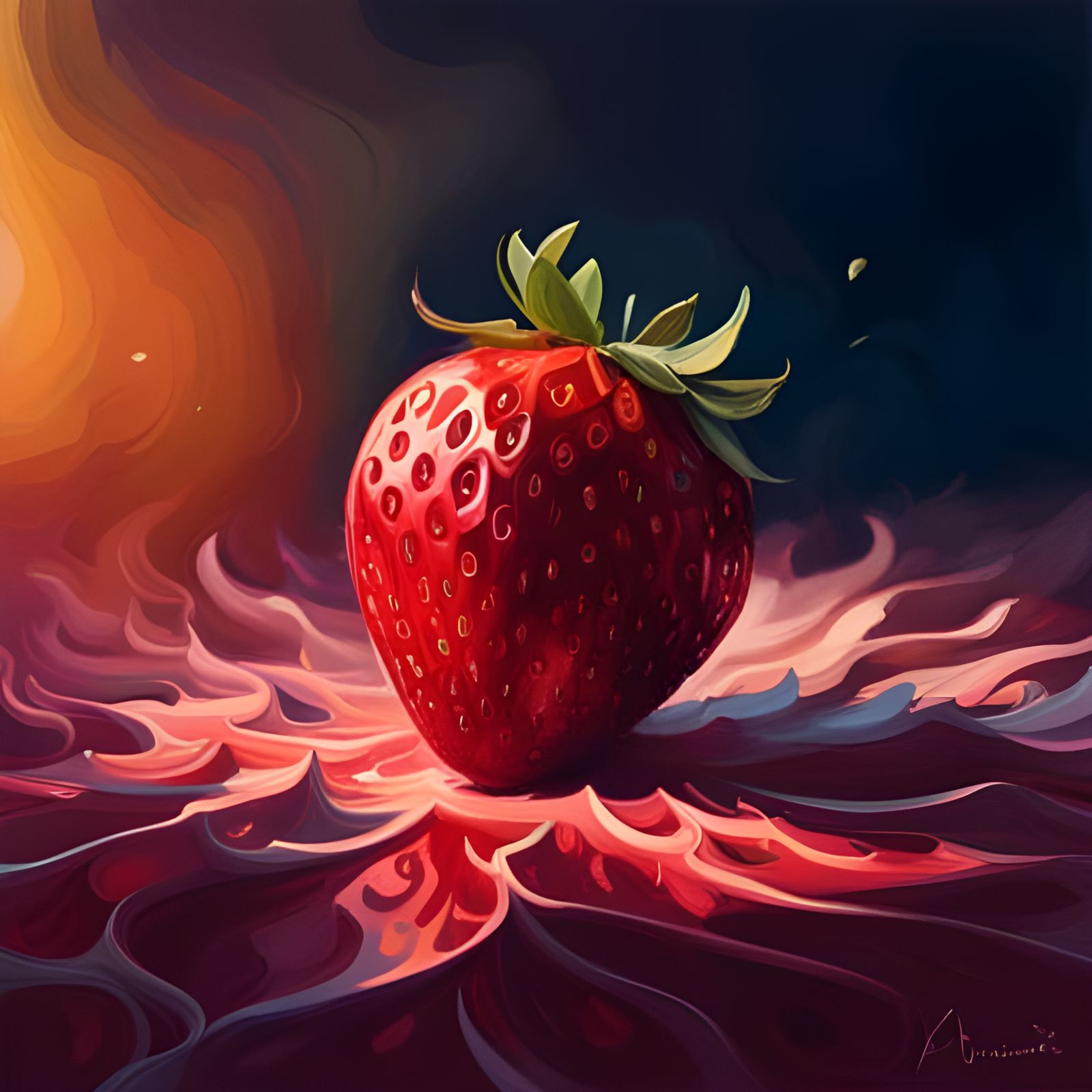 Swirly strawberry - AI Generated Artwork - NightCafe Creator