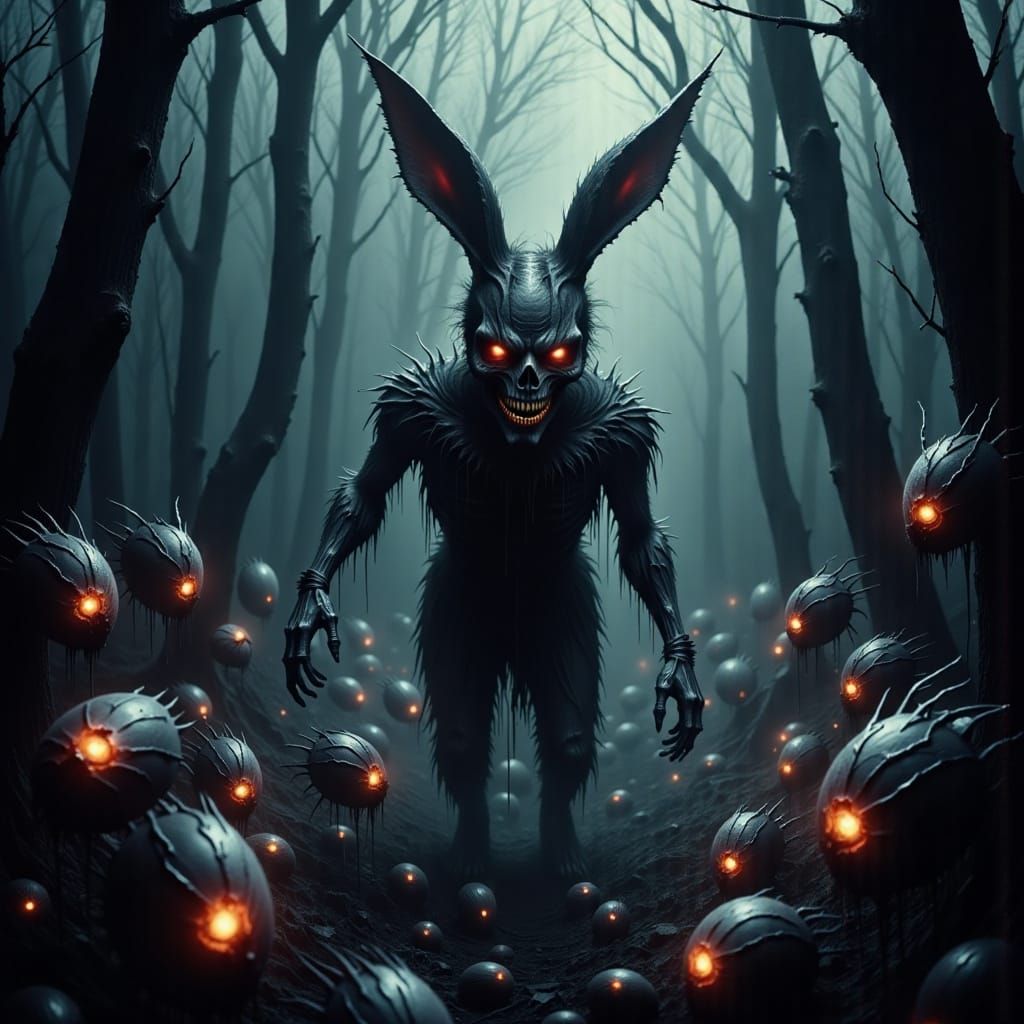 Eerie Easter - Eerie Easter Bunny in Dark Fantasy Style