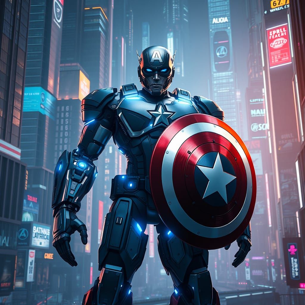 Captain America Robot - Futuristic Captain America Robot in ...