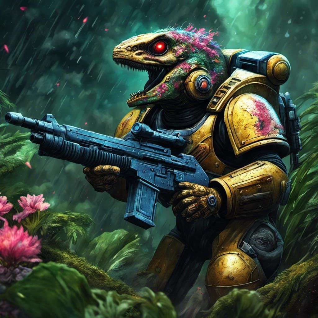 Space marine lizard - AI Generated Artwork - NightCafe Creator