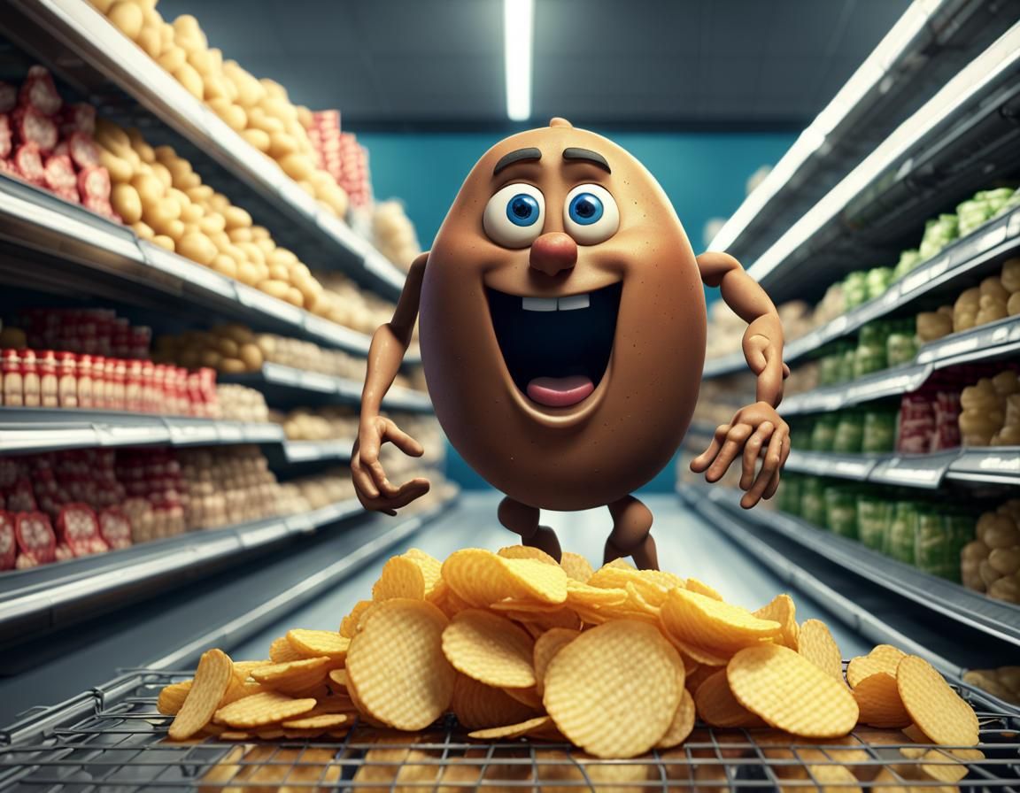 Potato humanoid. - Fantastical Potato Humanoid in a Frozen F...