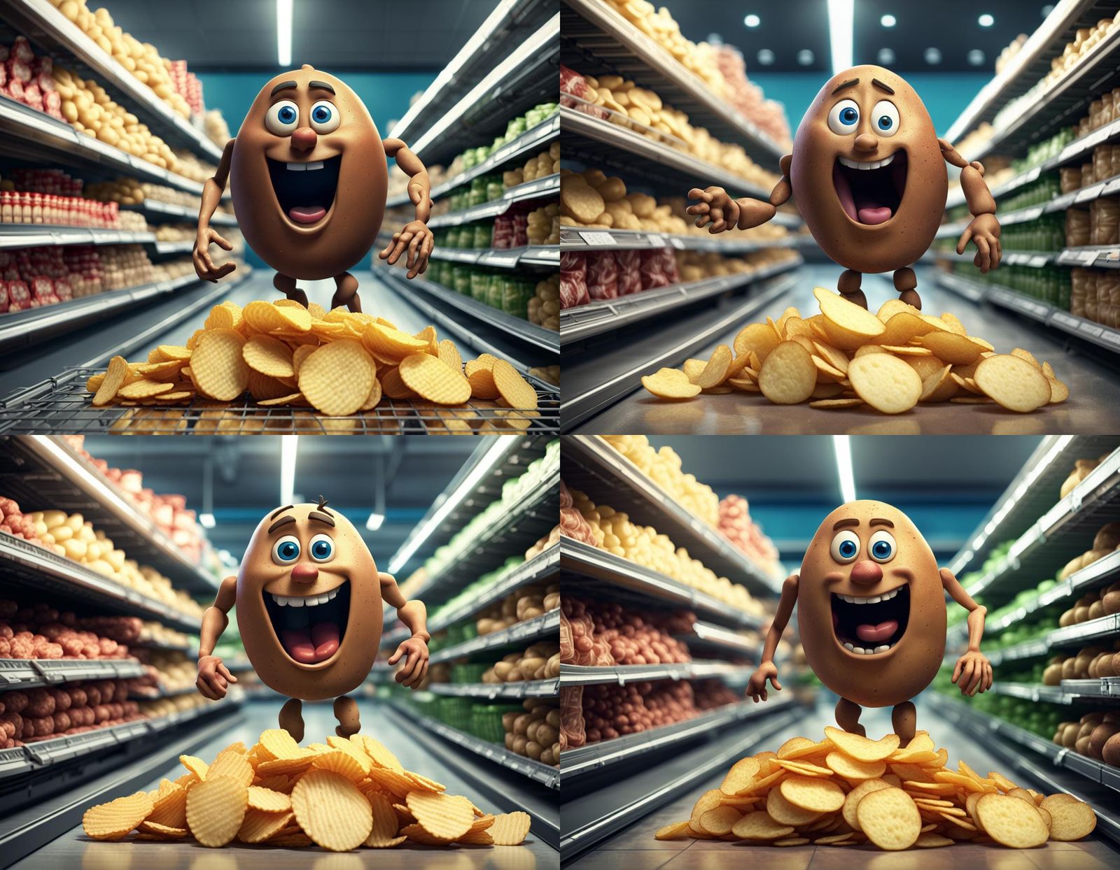Potato humanoid. - Surreal Potato Humanoid in Frozen Section...
