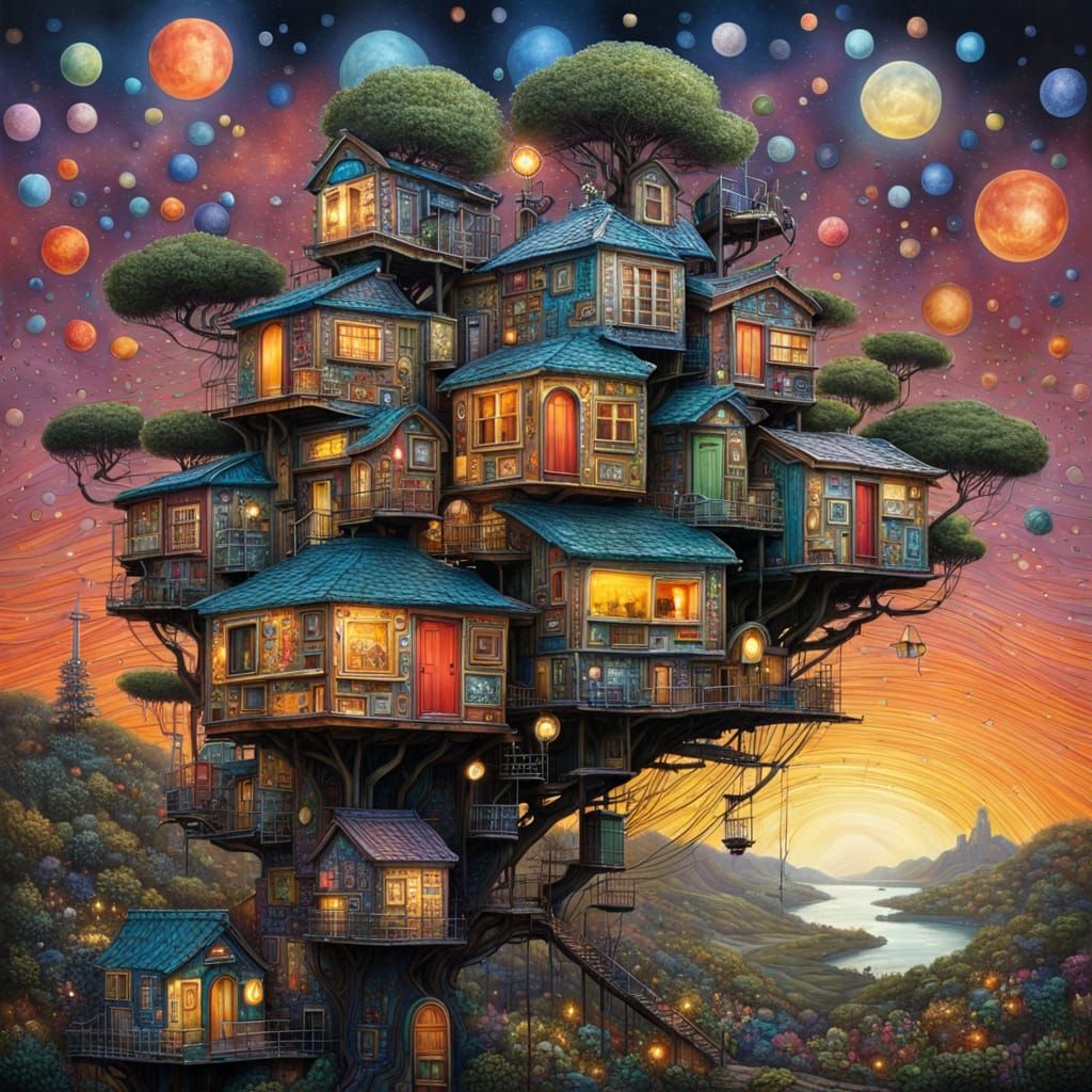 The favela tree beneath a cosmic sky