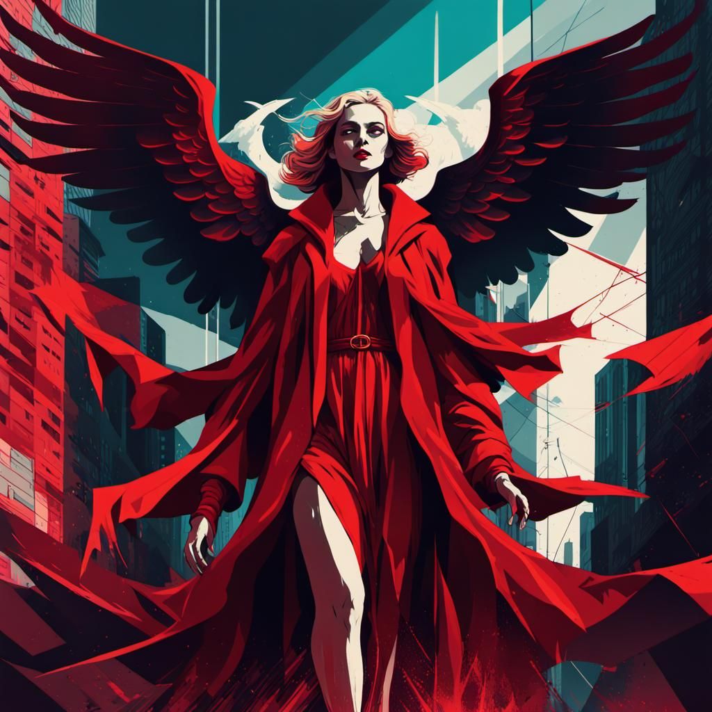 Red angel - AI Generated Artwork - NightCafe Creator