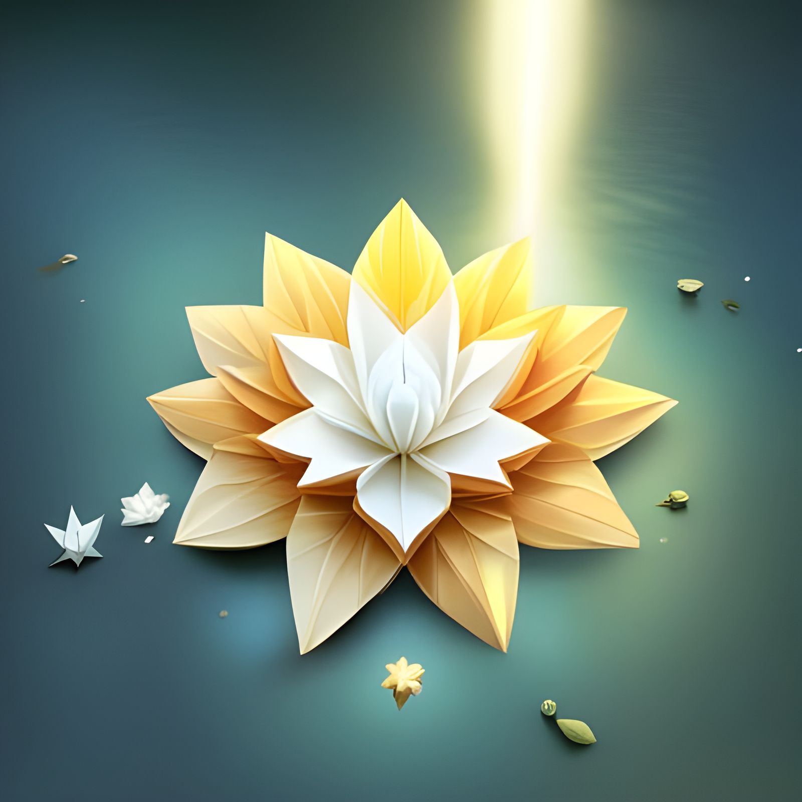 Golden Lotus Flower - AI Generated Artwork - NightCafe Creator