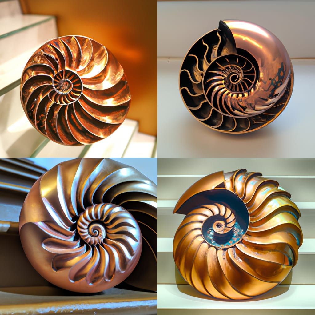 A beautiful copper Nautilus shell designed by escher - AI Generated ...