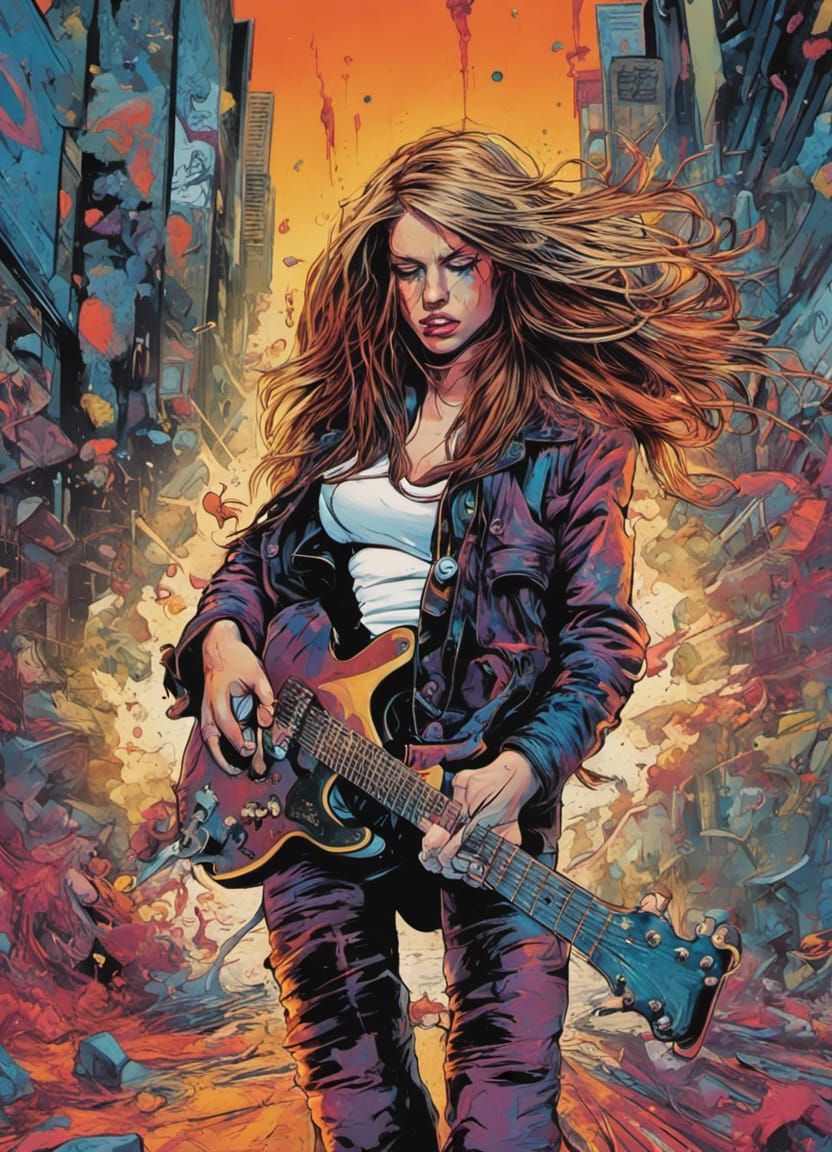Rocker Girl - AI Generated Artwork - NightCafe Creator