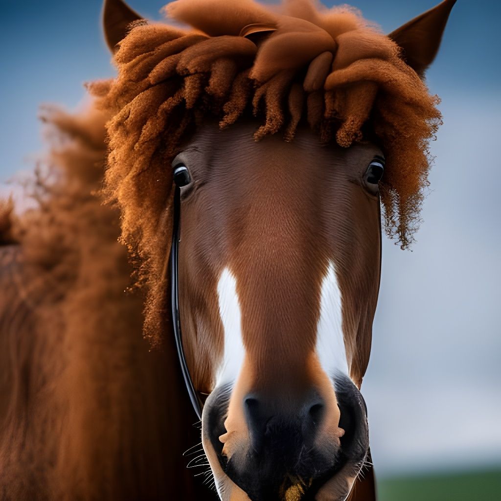 Horse with Afro Hair 1 - AI Generated Artwork - NightCafe Creator