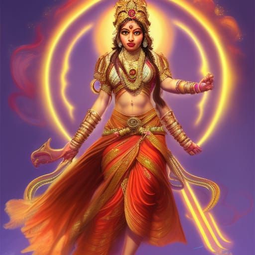 Hindu Goddess: Durga - AI Generated Artwork - NightCafe Creator