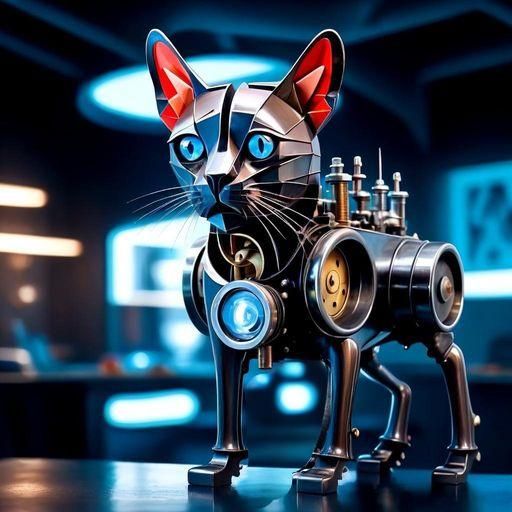 Weird Cyborg Cat by Per. - AI Generated Artwork - NightCafe Creator