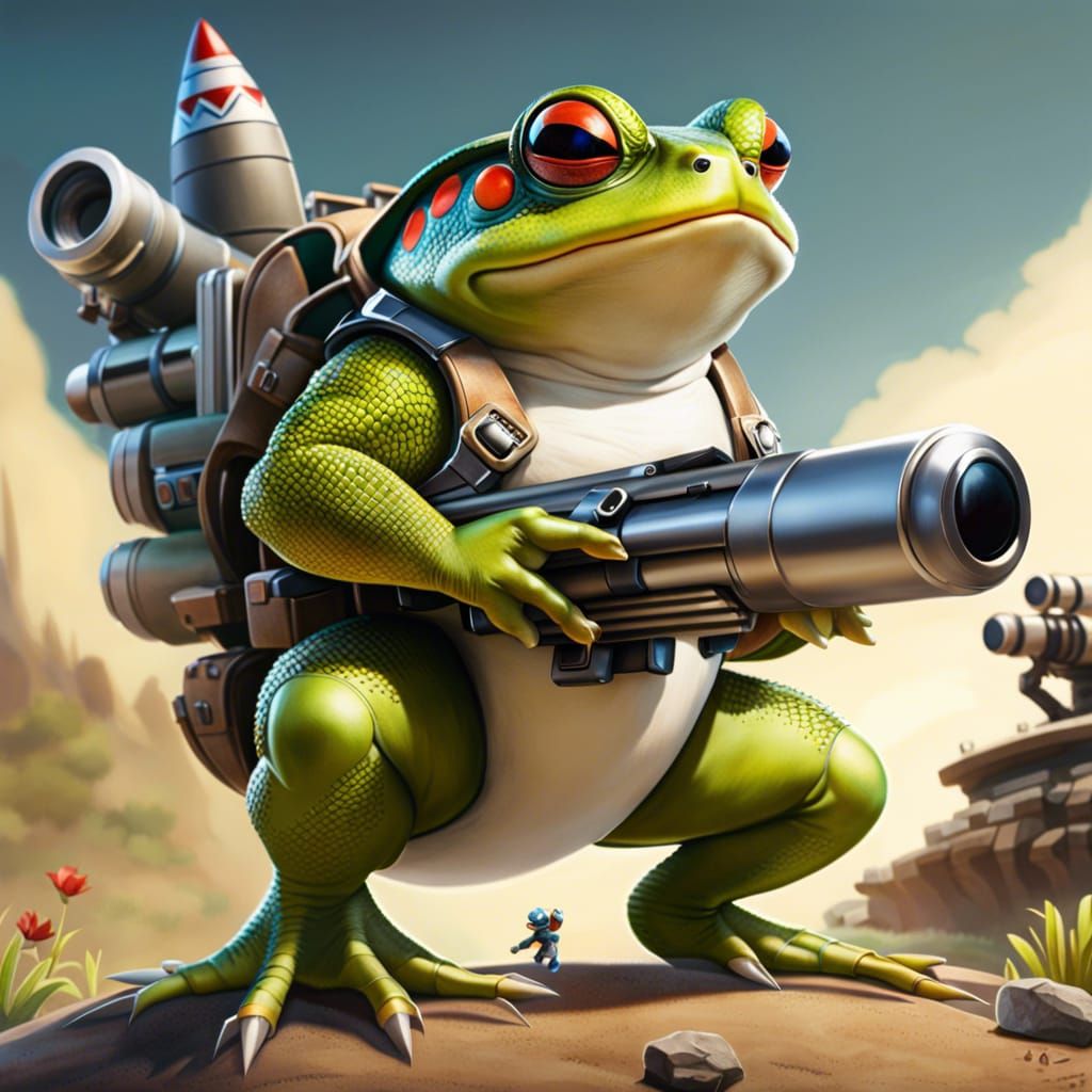 Toad and His Rocket Launcher - AI Generated Artwork - NightCafe Creator