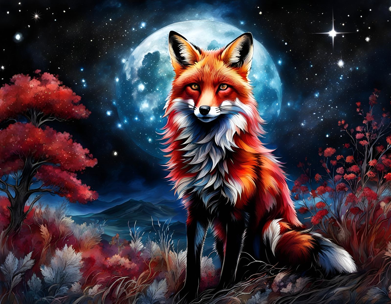 Fox night - AI Generated Artwork - NightCafe Creator
