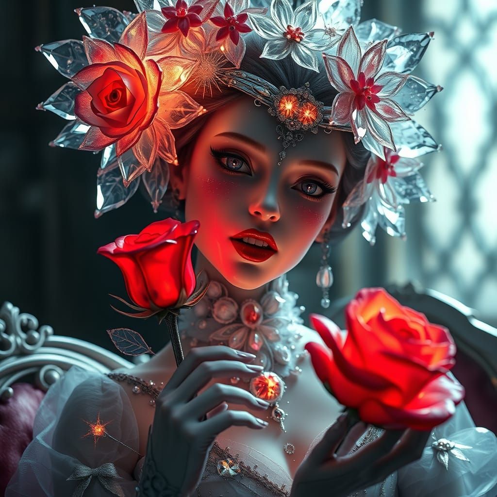 This hauntingly beautiful Victorian vampire robot hybrid portrait ...