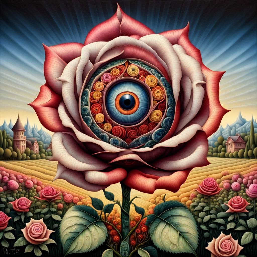 Weird Rose With Eyeball - AI Generated Artwork - NightCafe Creator