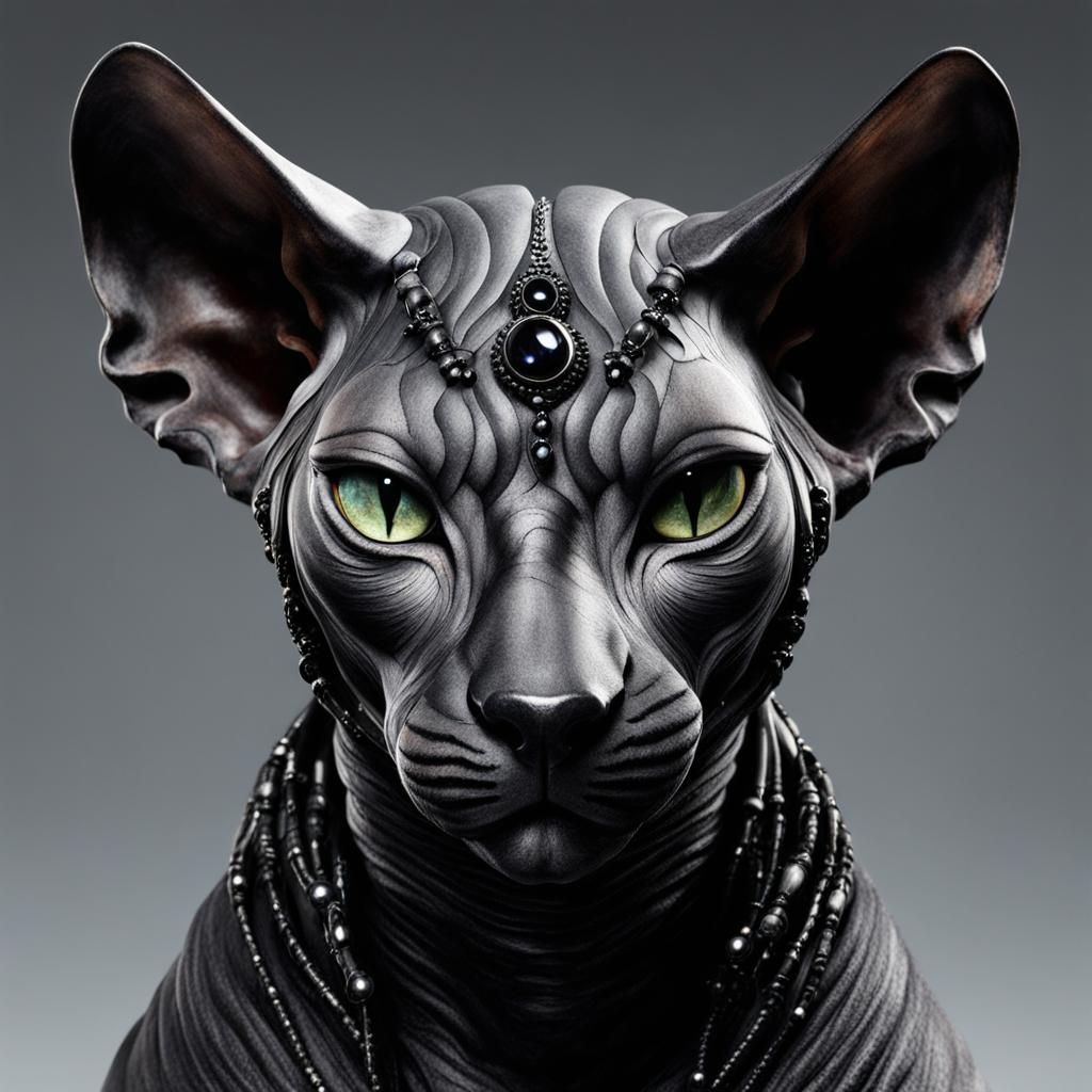 human Sphynx of black quartz, judge my vow - AI Generated Artwork ...