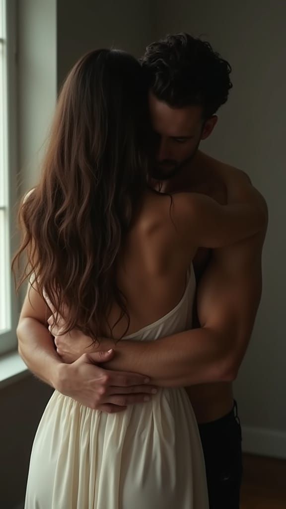 Intimate Embrace: Softly Lit Hyper-realistic Momen... - AI Art