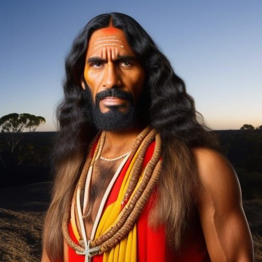 Jesus Christ as an Australian aboriginal holy man - AI Generated ...