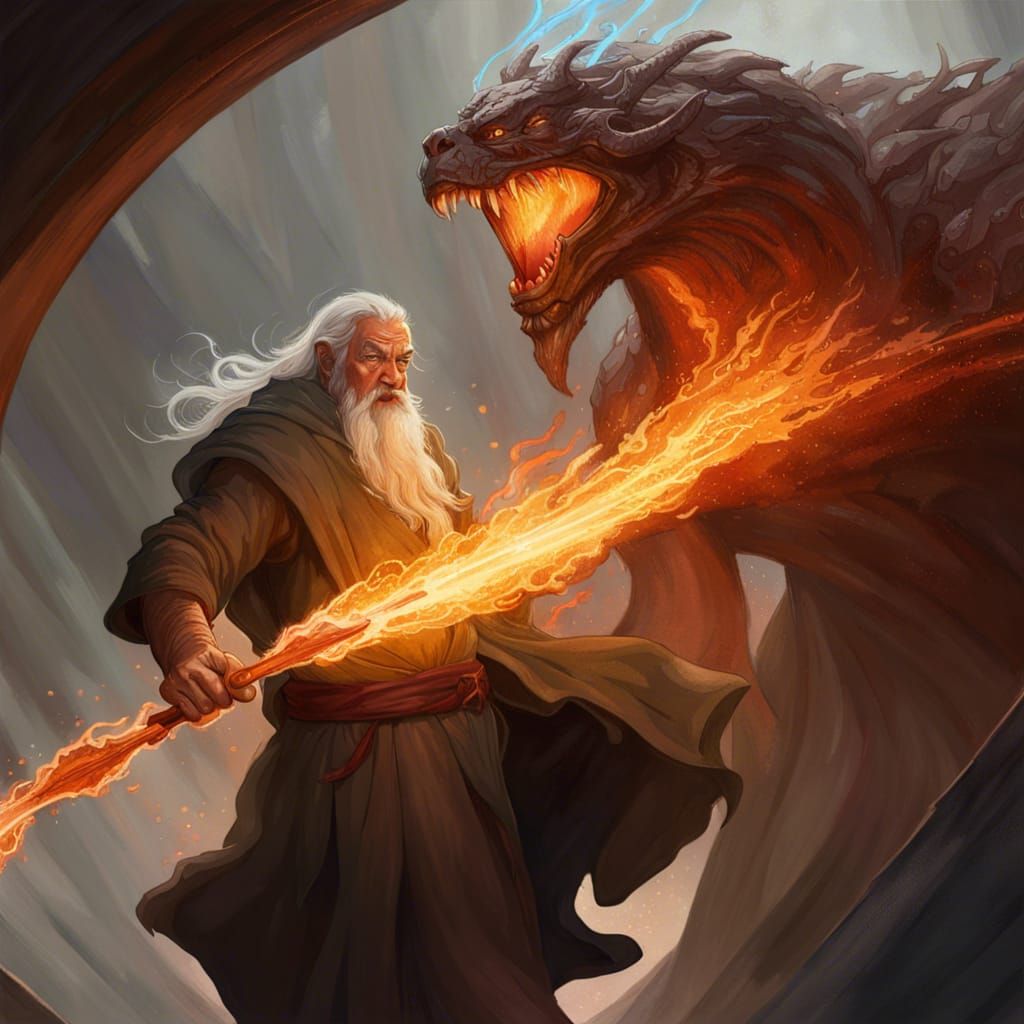 gandalf vs balrog on the bridge of kazadum - AI Generated Artwork ...