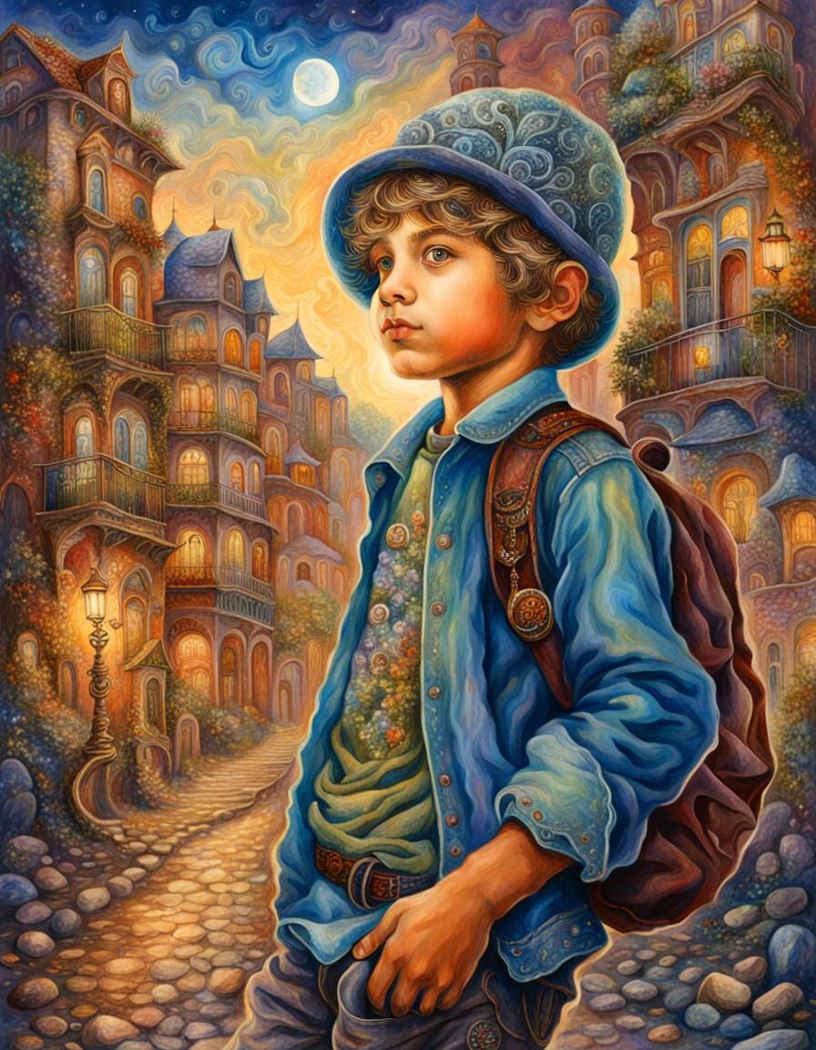 Magical boy in the city - AI Generated Artwork - NightCafe Creator