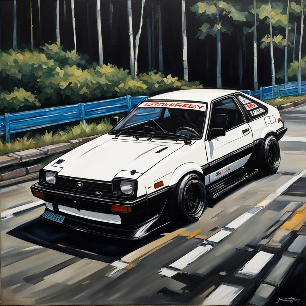 Toyota AE86 Sprinter Trueno - AI Generated Artwork - NightCafe Creator