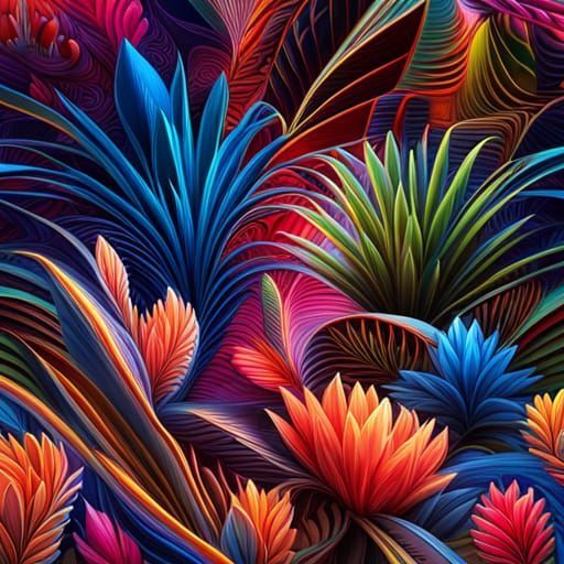 Dense Shrubbery - Tropical Flower Pattern in Cinema 4D